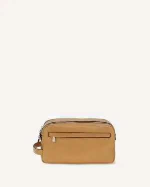 Brunello Cucinelli Leather Beauty Case - Beige