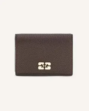 GANNI Flap Card Holder In Grained Leather