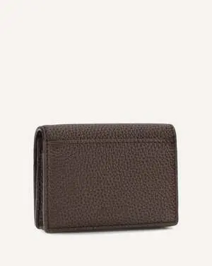 GANNI Flap Card Holder In Grained Leather