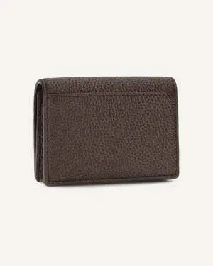GANNI Flap Card Holder In Grained Leather