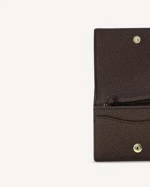 GANNI Flap Card Holder In Grained Leather