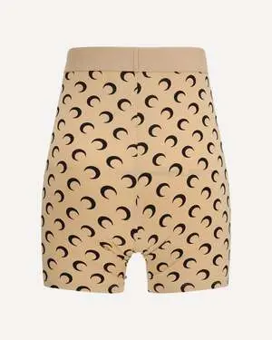 MARINE SERRE Technical Stretch Fabric Shorts With Monogram Print