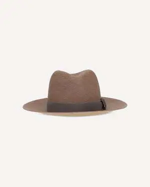 Brunello Cucinelli Straw Fedora Hat