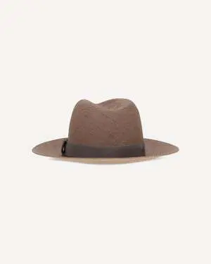 Brunello Cucinelli Straw Fedora Hat