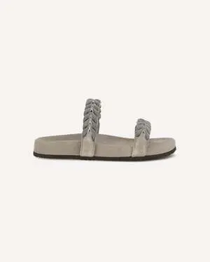 Brunello Cucinelli Laurel Leaf Monili-embellished Slides