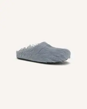 Marni Fussbett Mules With Fur Embellishment - Light Blue