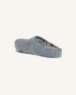Marni Fussbett Mules With Fur Embellishment - Light Blue