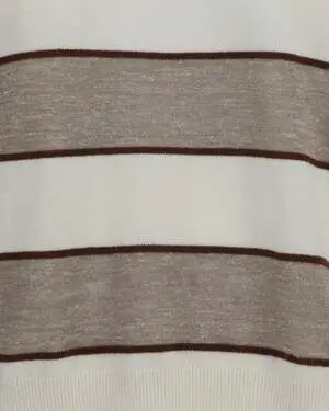 Brunello Cucinelli Striped Long-sleeve Wool Sweater