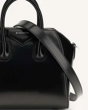 Givenchy Antigona Mini Handbag In Box Leather - Black