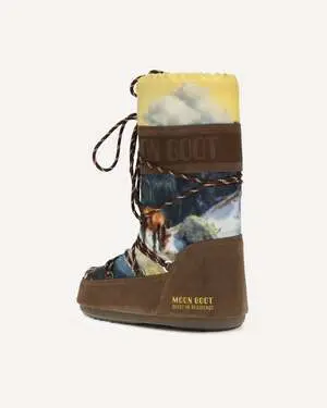 Moon Boot X Guest In Residence Printed Suede Lace-up Boots