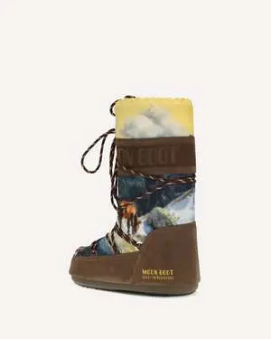 Moon Boot X Guest In Residence Printed Suede Lace-up Boots - Multicolour