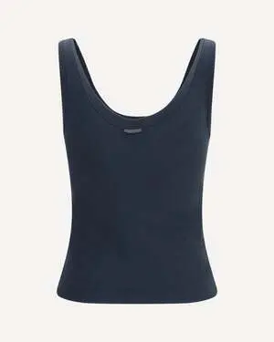 Brunello Cucinelli Cotton Ribbed Tank Top - Blue