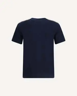Burberry Short-sleeved T-shirt With A Single Check Stripe On Both Shoulders Ale