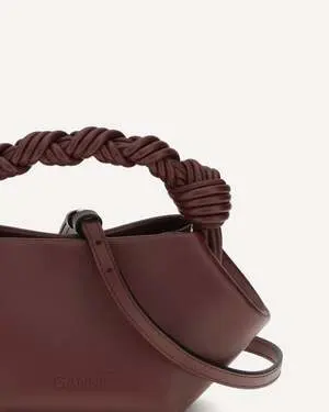GANNI Bou Mini Handbag With Knotted Top Handle - Bordeaux