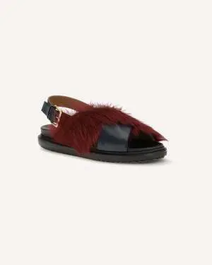 Marni Fur-lined Fussbett Sandals