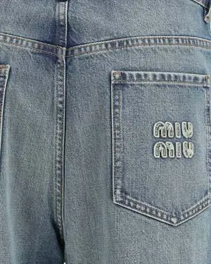 Miu Miu Regular-fit Stone-washed Denim Jeans