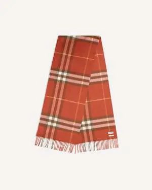 Burberry Cashmere Check Scarf - Red