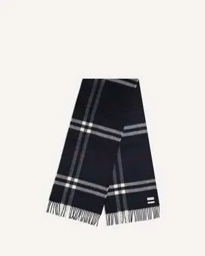 Burberry Cashmere Check Scarf - Blue
