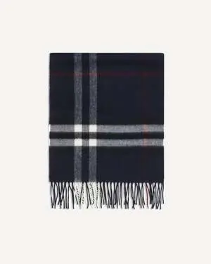 Burberry Cashmere Check Scarf - Blue
