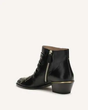 Chloé Susan Studded Leather Ankle Boots - Black