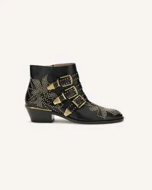 Chloé Susan Studded Leather Ankle Boots - Black