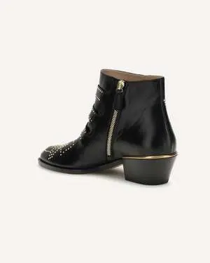 Chloé Susan Studded Leather Ankle Boots - Black