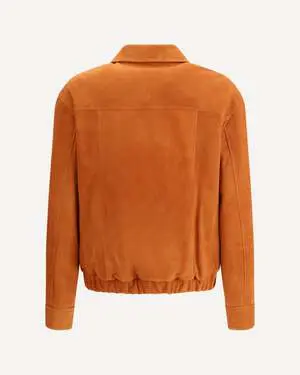 Brunello Cucinelli Suede Bomber Jacket - Red