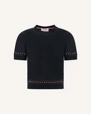 Thom Browne Snowflake Embroidered T-shirt