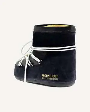 Moon Boot X Guest In Residence Icon Low Suede Boots With Embellished Laces - Blue