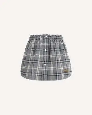 Miu Miu Check Flannel Miniskirt