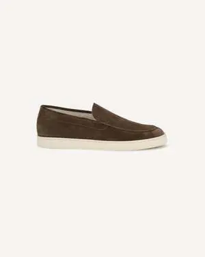 Brunello Cucinelli Suede Slip-on Loafers - Brown