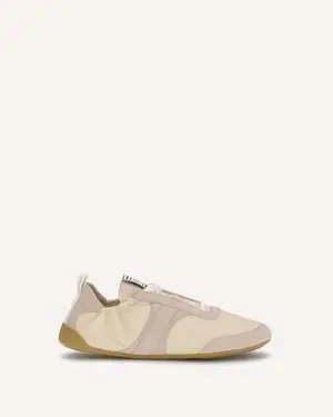 Chloé Kick Sneakers In Cotton Nylon And Suede Leather - Beige