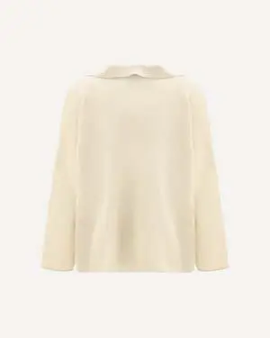 Alanui Ribbed Polo Sweater With 3/4 Sleeves