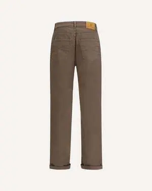 Brunello Cucinelli Jeans With Turn-up Hem - Brown