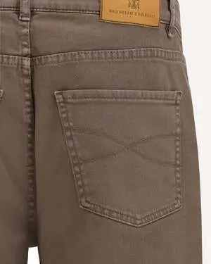 Brunello Cucinelli Jeans With Turn-up Hem - Brown