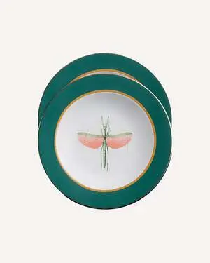 La DoubleJ Set Of 2 Soup Plates With Dragonfly Motif
