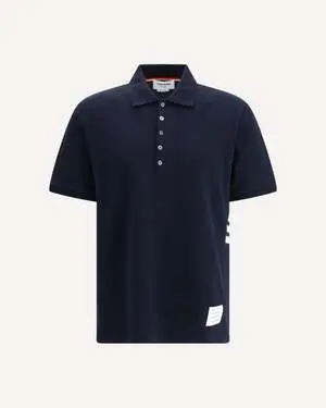 Thom Browne Polo Whit Iconic Bands - Blue