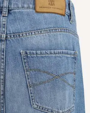 Brunello Cucinelli Cuffed Straight Leg Jeans