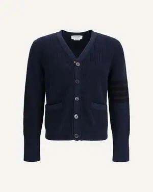 Thom Browne V-neck Cardigan With Signature Stripes