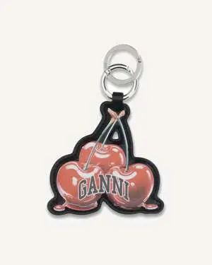 GANNI Cherry Motif Keyring - Red