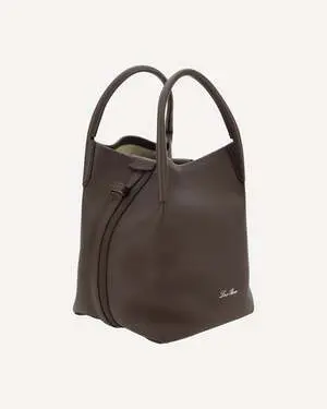 Loro Piana Small Bale Bucket Bag In Grained Leather