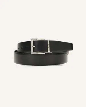 Prada Leather Belt With Silver Buckle