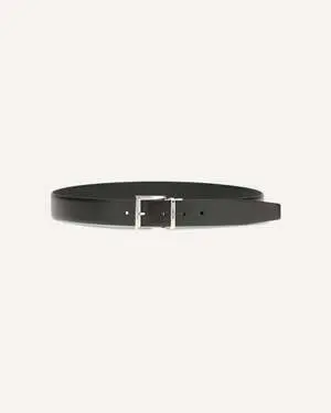 Prada Leather Belt With Silver Buckle