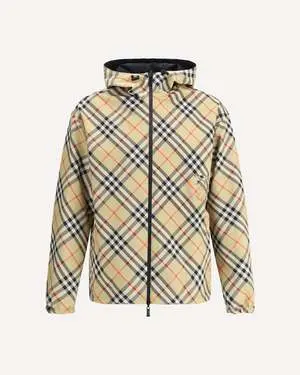 Burberry Reversible Checked And Plain Waterproof Jacket - Multicolour