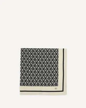 Valentino Garavani Silk Foulard With All-over Monogram Print - Multicolour