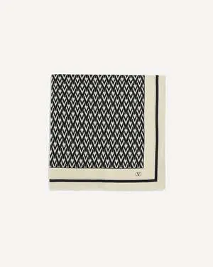 Valentino Garavani Silk Foulard With All-over Monogram Print