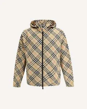 Burberry Check Print Hooded Jacket - Multicolour