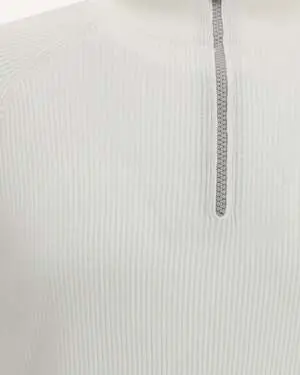 Brunello Cucinelli Ribbed High Neck Half-zip Cotton Sweater