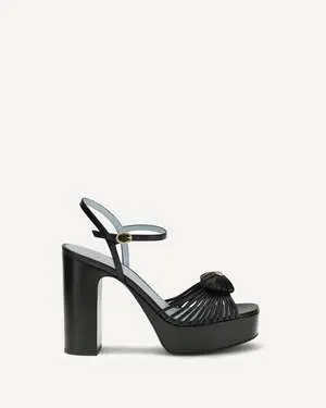 Valentino Garavani Royal Platform Sandals With Heart Detail - Black