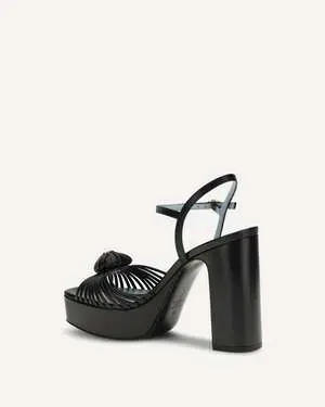 Valentino Garavani Royal Platform Sandals With Heart Detail - Black